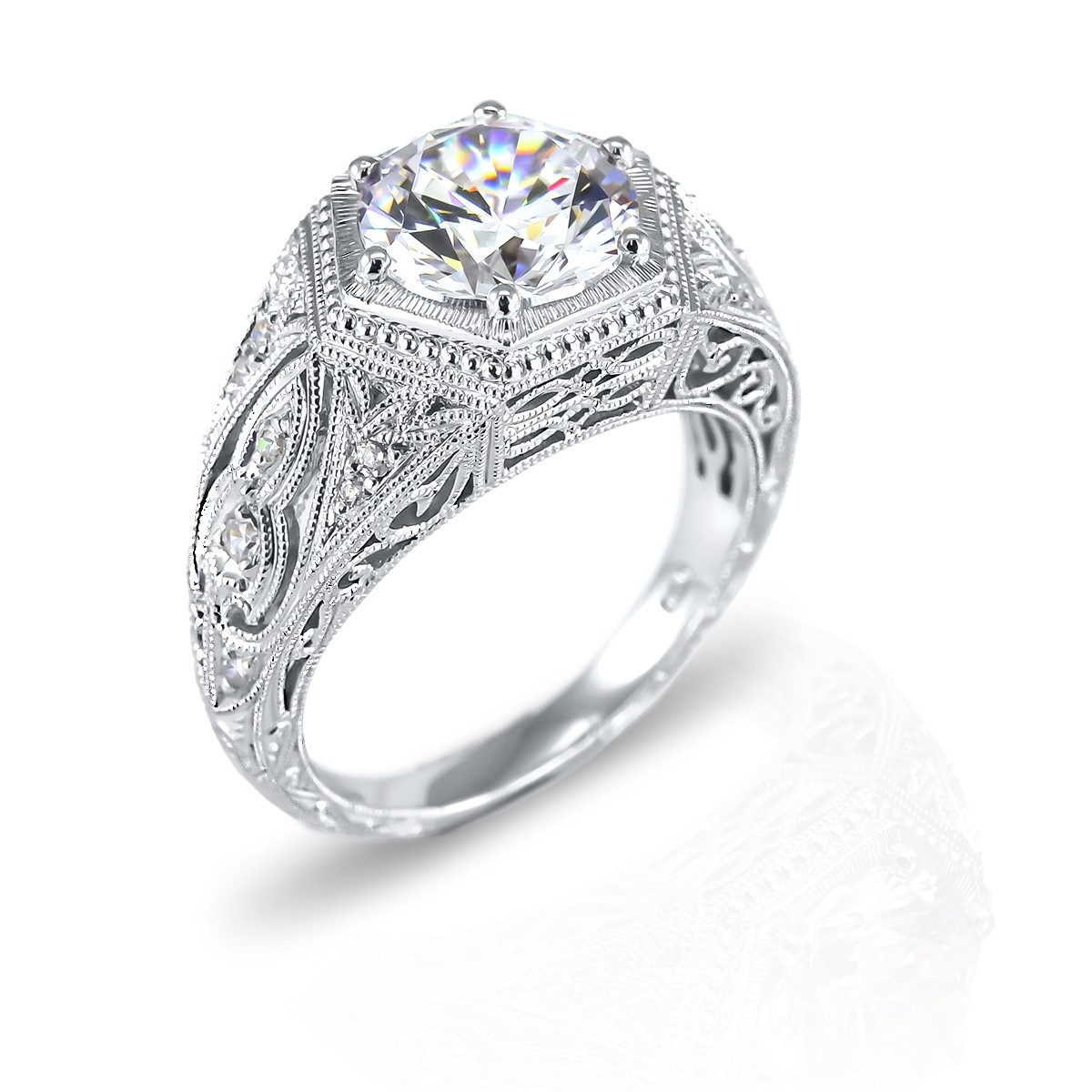 Gordon Clark Vintage Inspired Diamond Engagement Ring