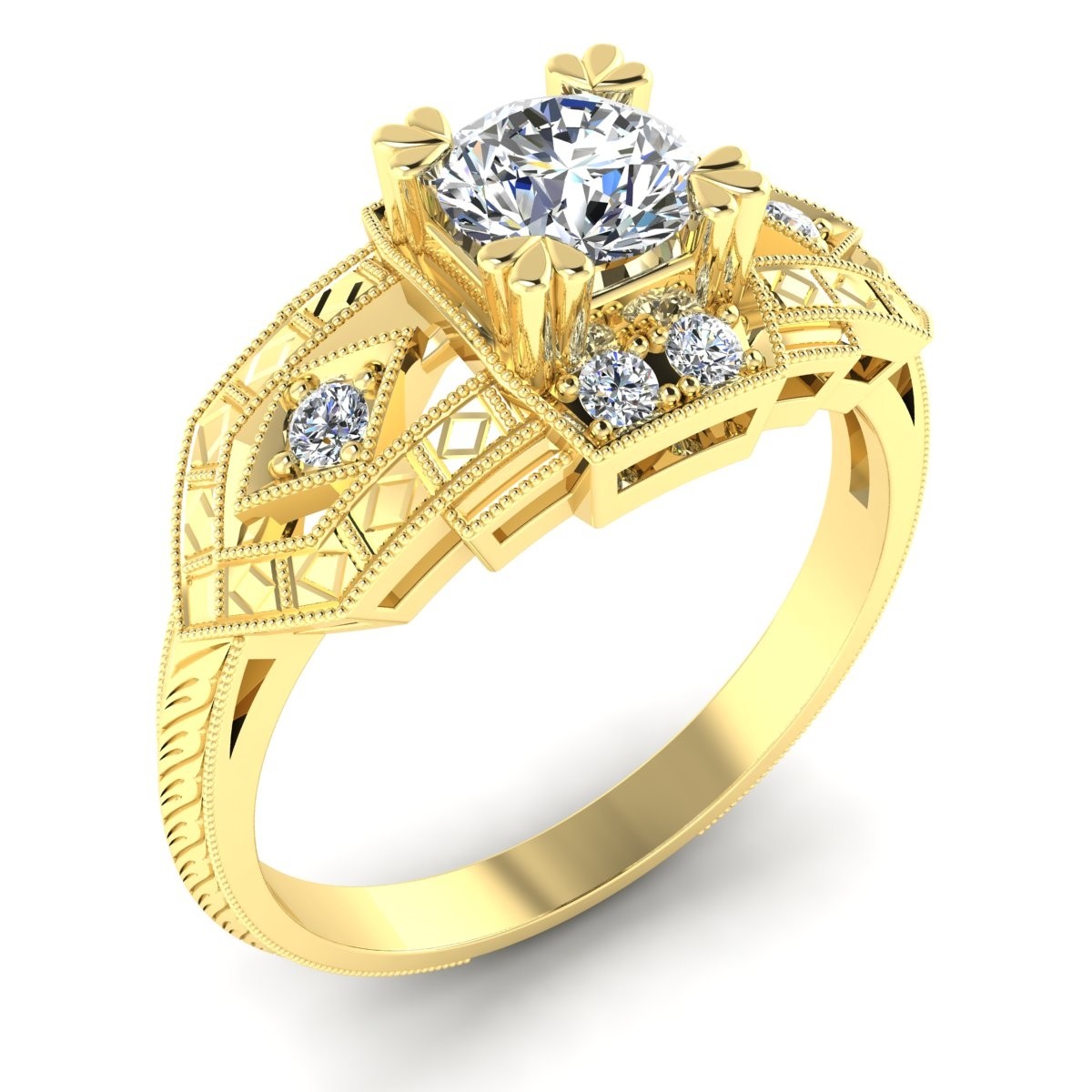 Gordon Clark Antique Inspired Petite Diamond Engagement Ring