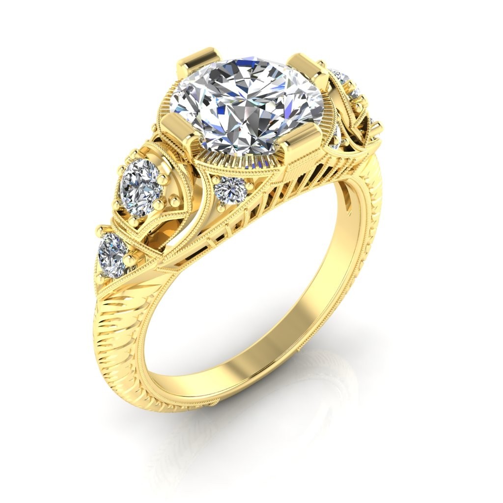 Gordon Clark Art Deco Inspired Diamond Engagement Ring