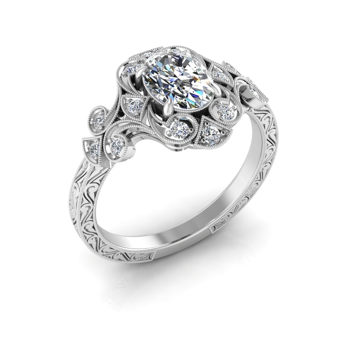 Gordon Clark Vintage Scrollwork Diamond Engagement Ring