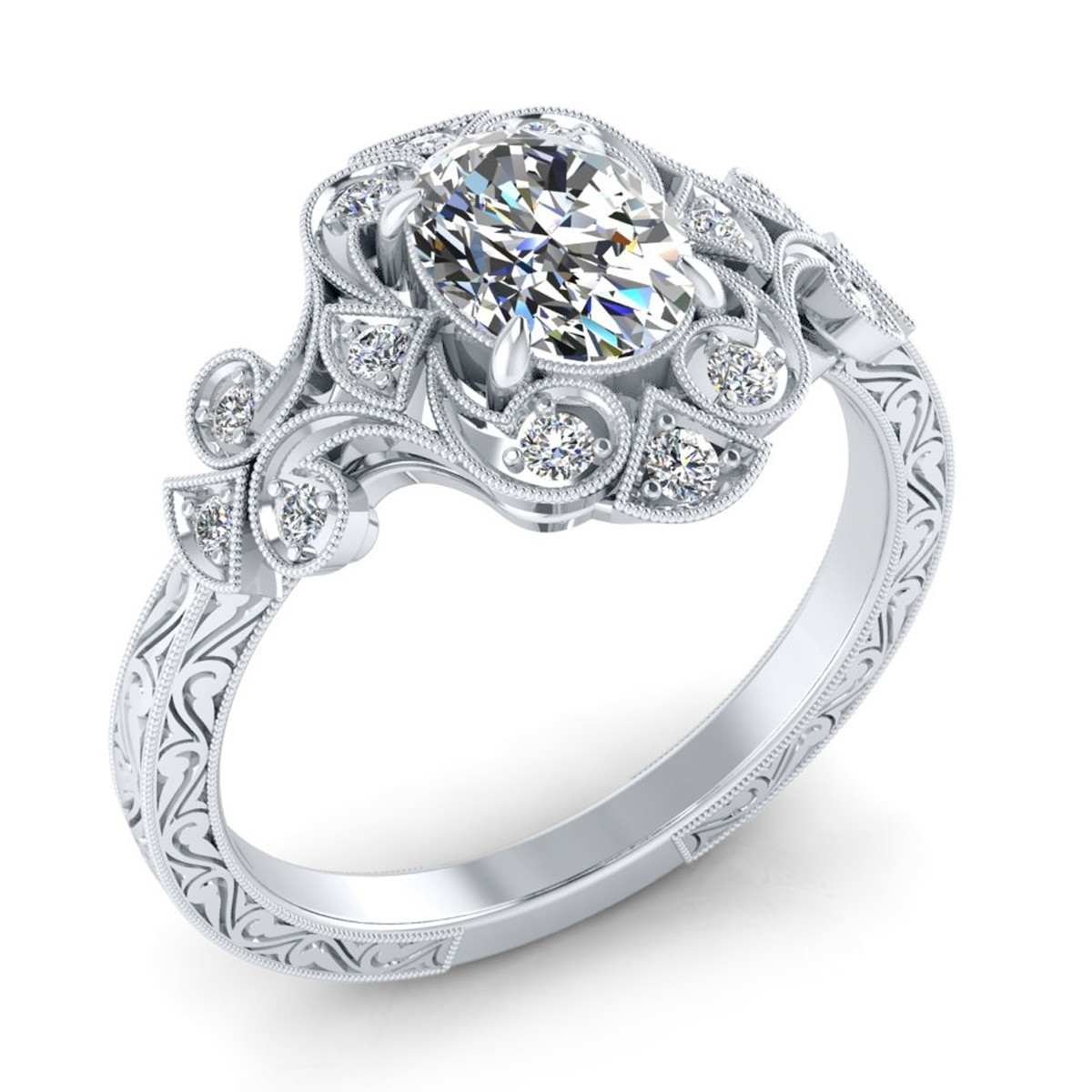 Gordon Clark Vintage Scrollwork Diamond Engagement Ring - Vintage ...