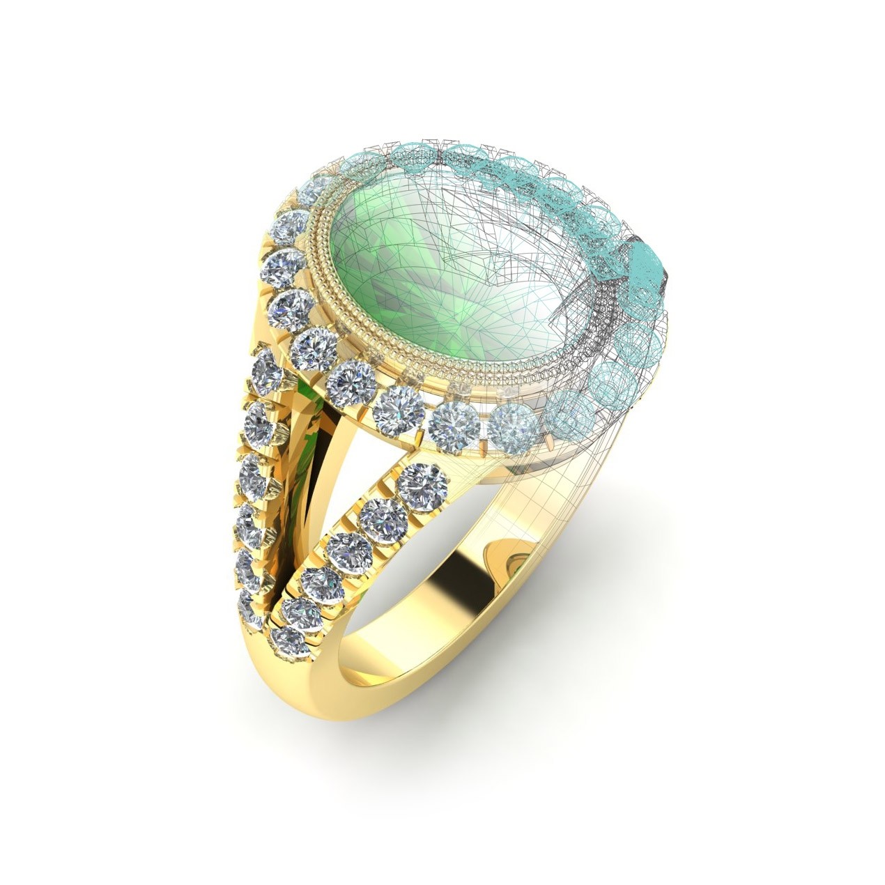 Custom Designed Tsavorite 18K Gold Ring